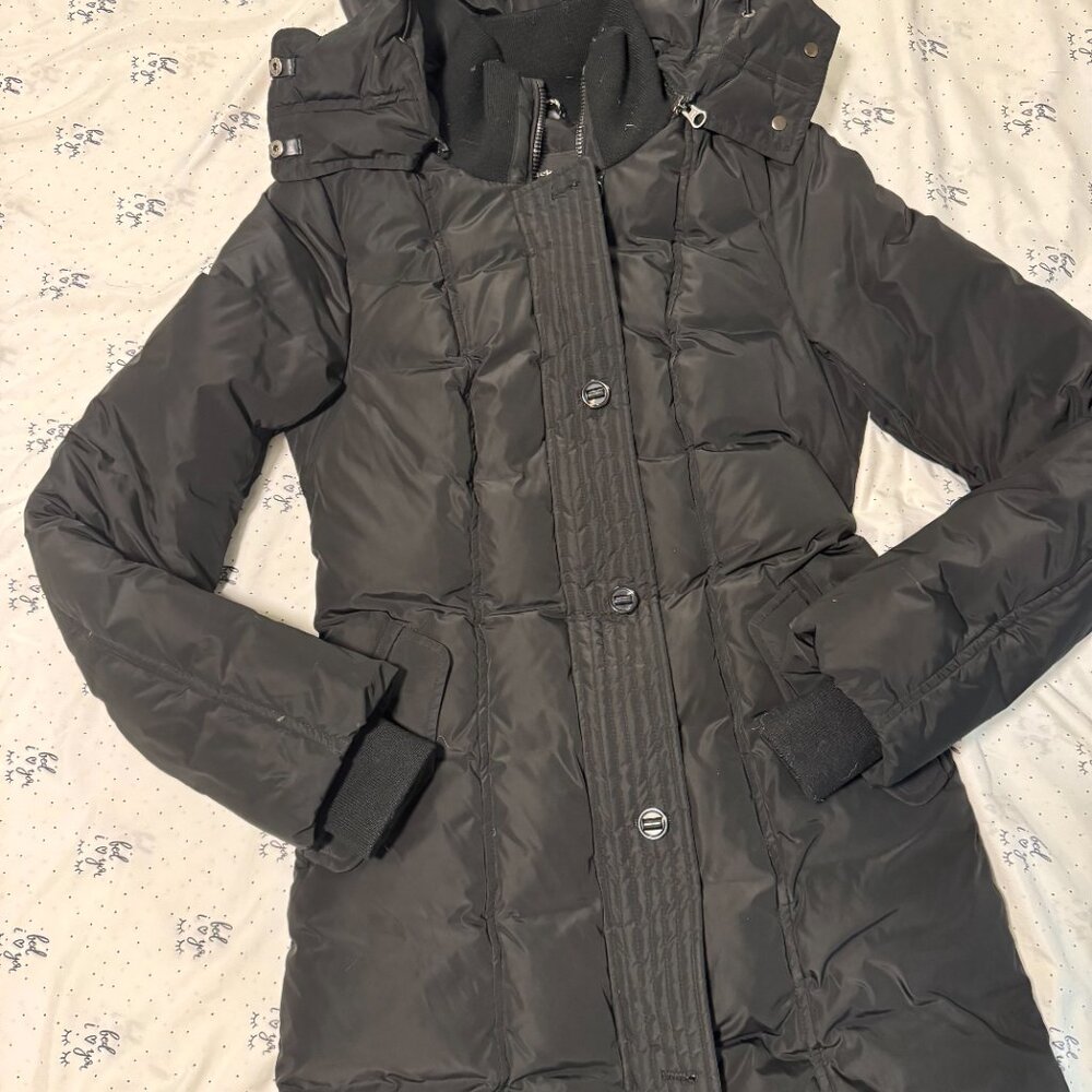 Fitted Mackage Long Down Puffer Jacket With Hood - Gem